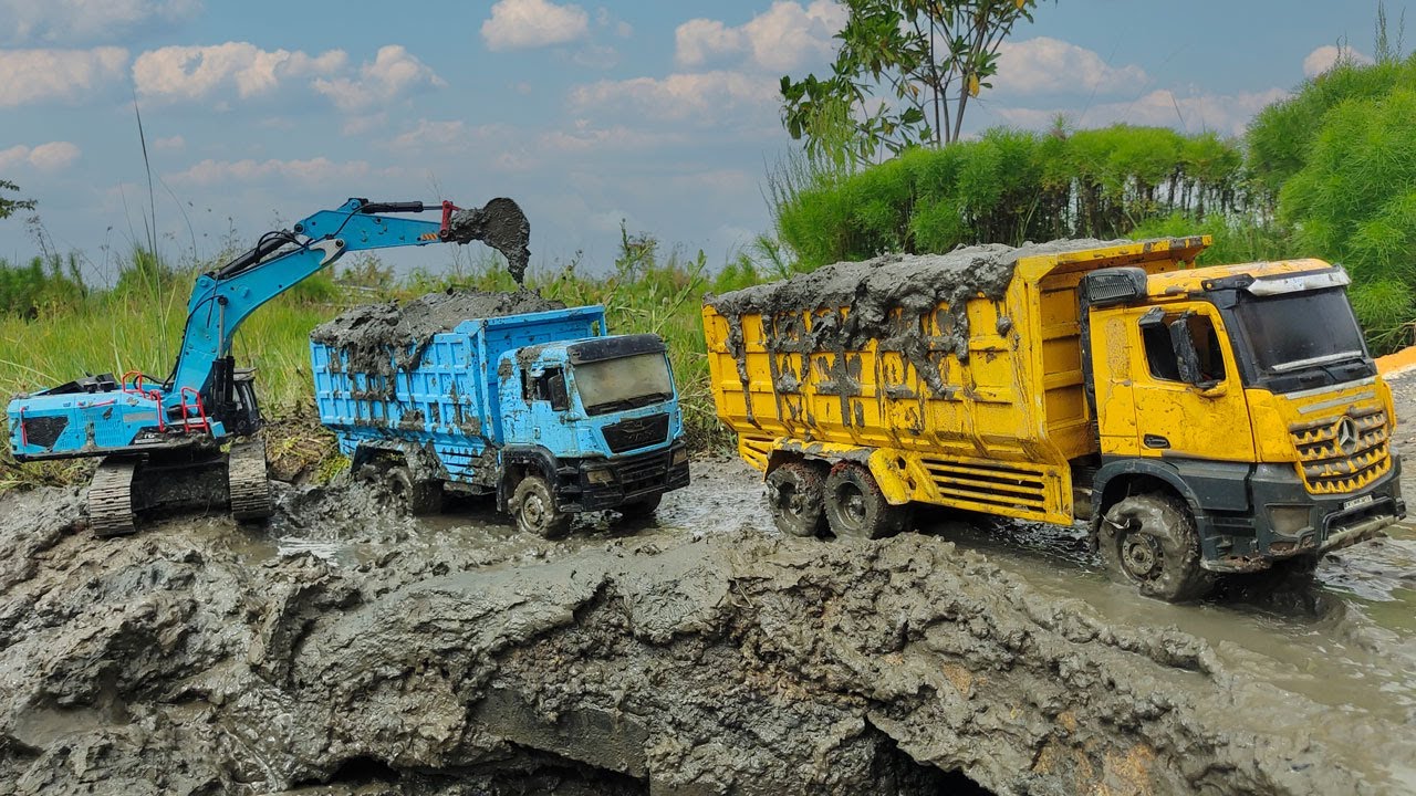 MOBIL TRUK TRONTON MUATAN LUMPUR OFROAD VERSI TRUK RC , EXCAVATOR BEKO ...