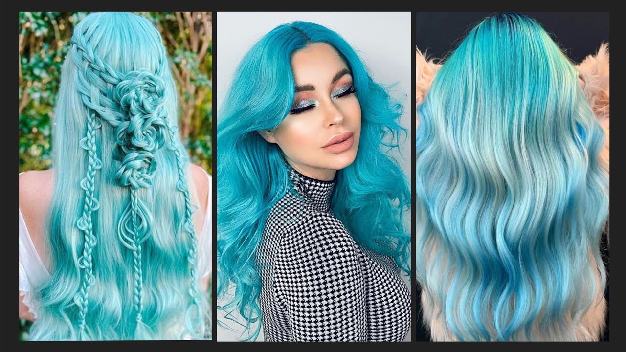 Latest Unique sky blue hair color for Women - YouTube
