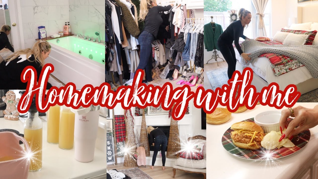 DAY IN THE LIFE // WINTER HOMEMAKING // CLEANING & COOKING - YouTube