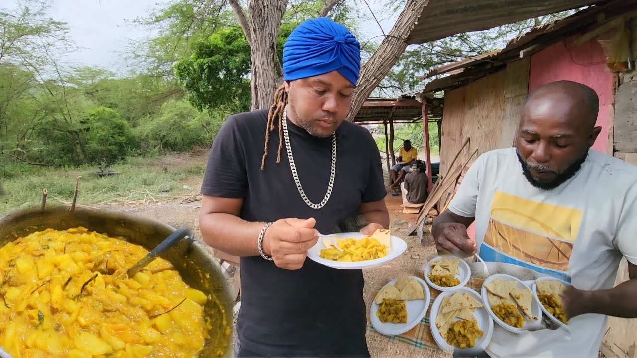 first time cooking and eating Aloo takari and Roti ,(curry irish potato ...