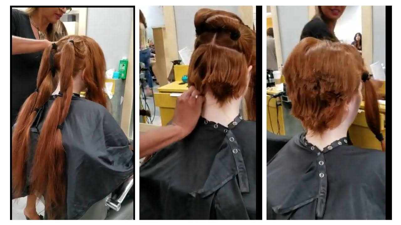 Beautiful Red Hair Chopped Off - YouTube
