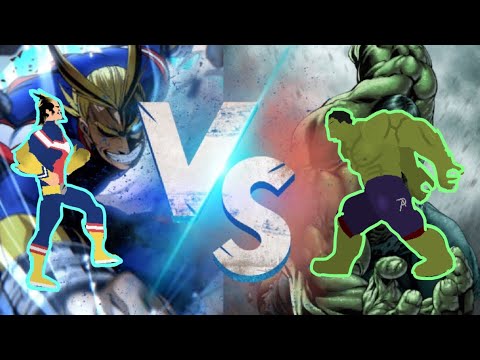 All Might vs Hulk- stick nodes - YouTube