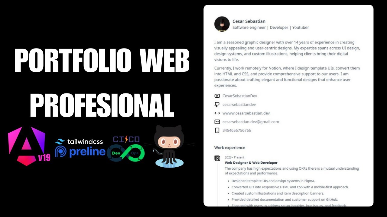 Crea tu Portafolio Web PROFESIONAL con Angular 19 + Tailwind CSS 4 | ¡Deployment en GitHub Pages ...