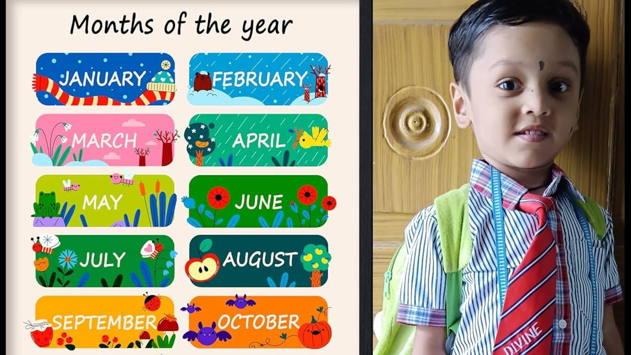 Month name। months of the year।mahino ke nam। January February।month ...