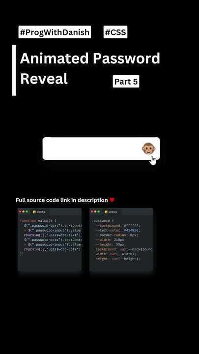 Animated Password Reveal Part 5 #coding #learnhtml5andcss3 - YouTube