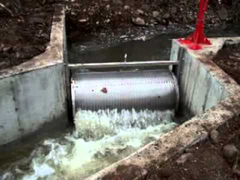 Hydroscreen, LLC Rotary Fish Barrier - YouTube