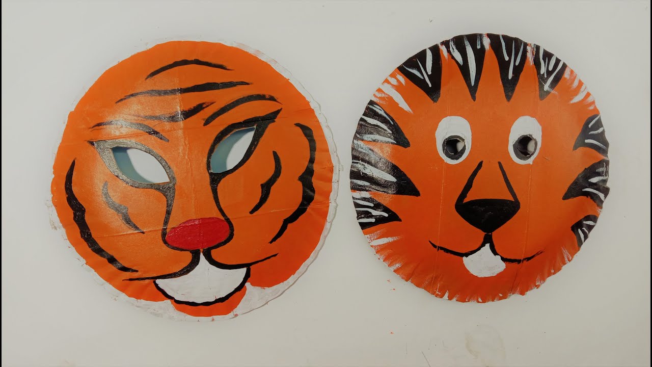 #mask #tigermask #danisartandcraft | Paper Plate Tiger Mask | Mask ...