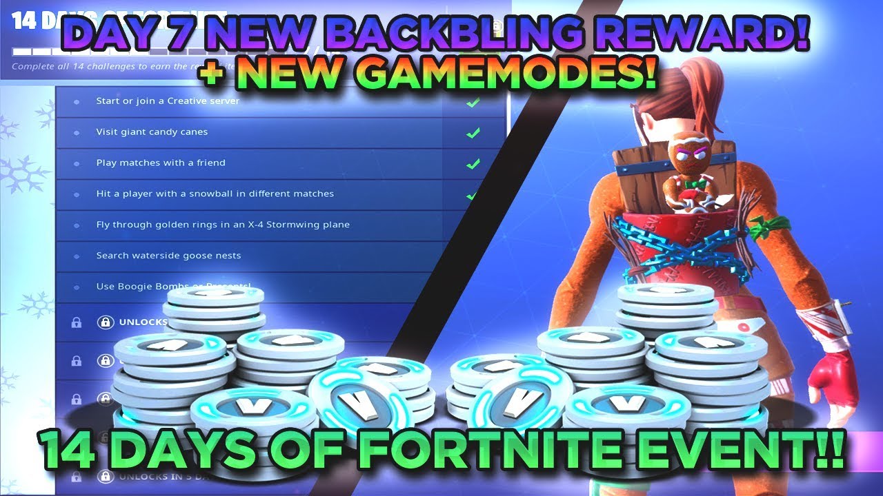 NEW GINGERBREAD PET BACKBLING REWARD! Day 7 Of 14 Days Of Fortnite! New ...