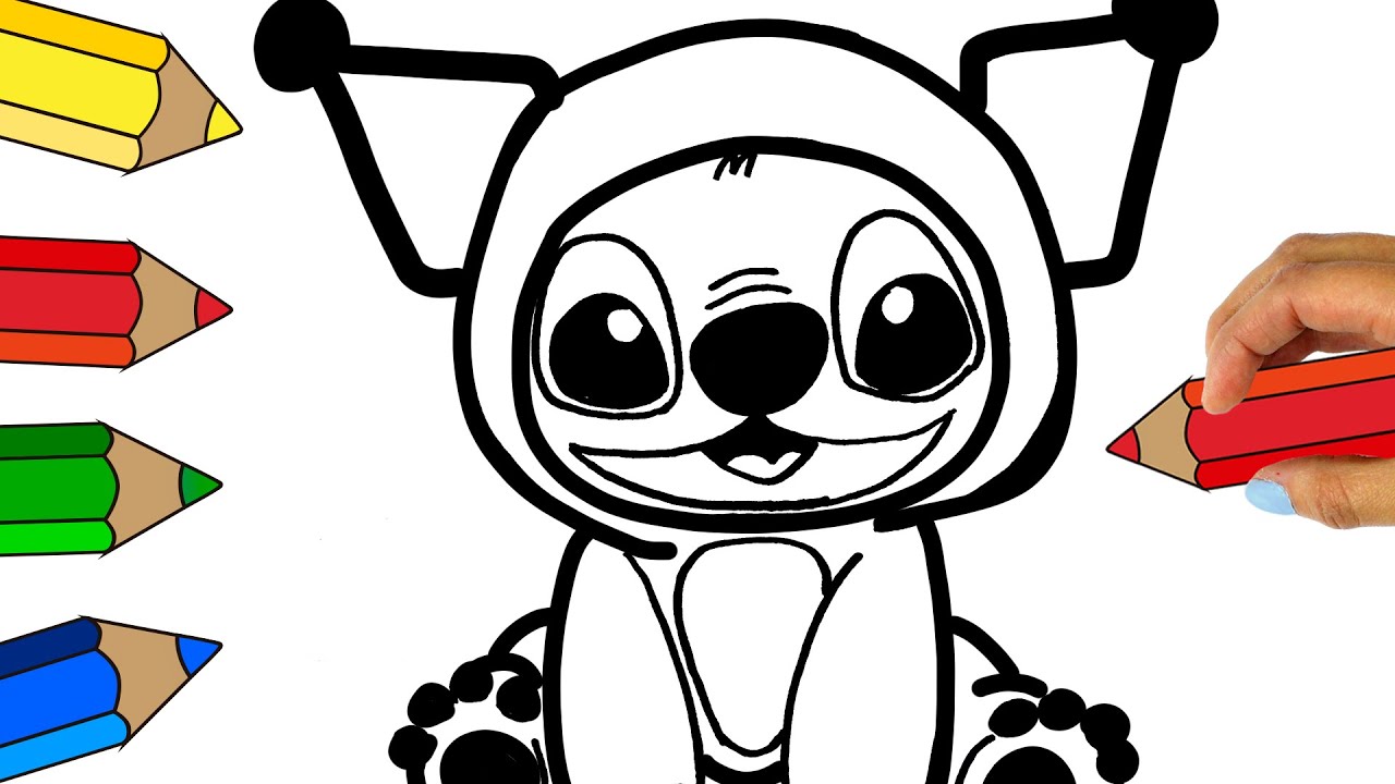 How to Draw KUROMI Dressed As Stitch 🩵 Drawing KUROMI vs STITCH - YouTube