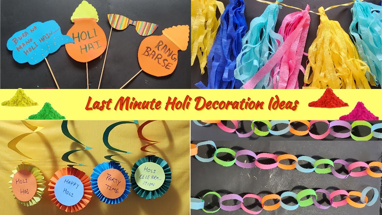 Last Minute Holi Decoration Ideas | Holi Props Ideas | Holi Crafts ...
