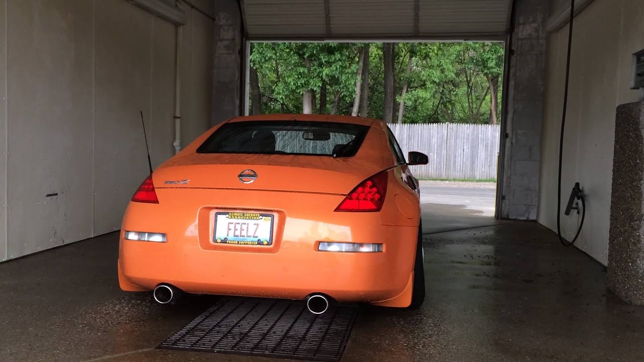 Solar Orange Nissan 350z Car Wash Ricer Revs - YouTube