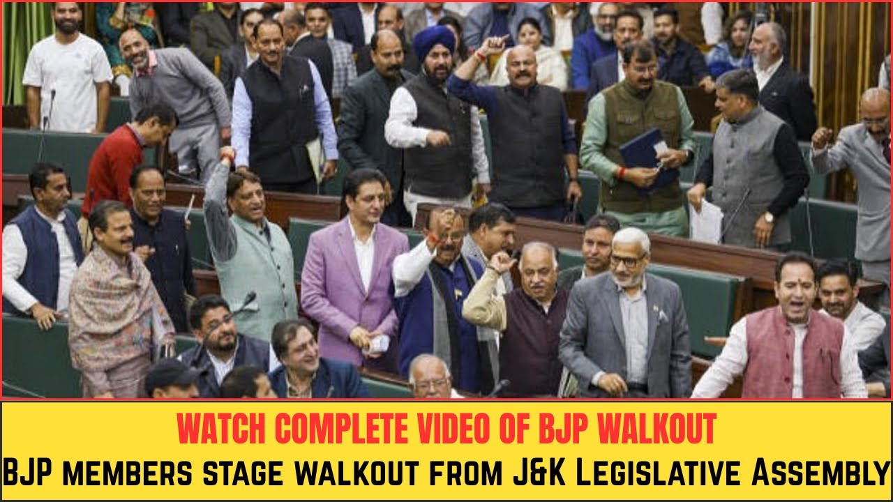 BJP members stage walkout from J&K Legislative Assembly - YouTube