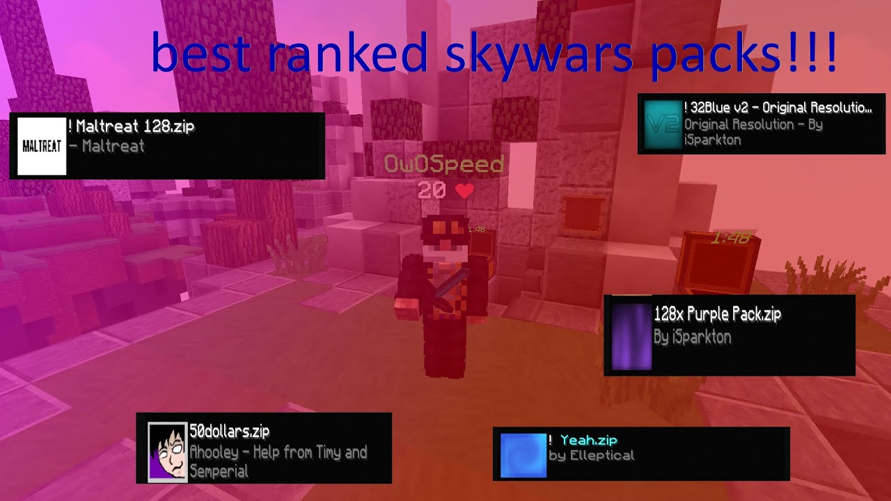 TOP 5 Texture Packs for RANKED SKYWARS! - YouTube