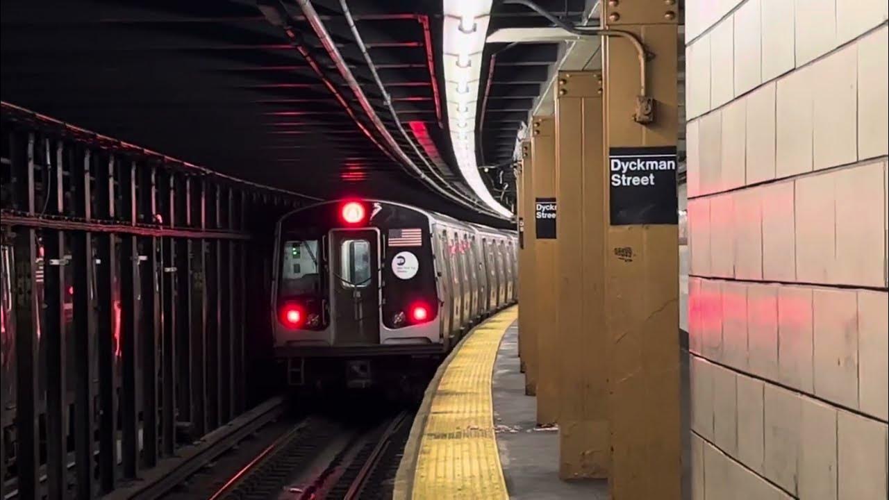 MTA NYCT Subway | 207th Street Bound R179 (A) Train Arriving and Leaving Dyckman Street - YouTube