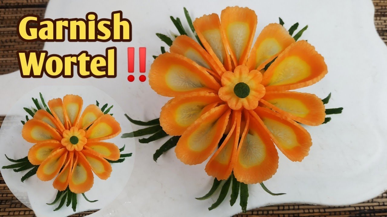 GARNISH WORTEL SIMPEL‼️ HIASAN TUMPENG ULANG TAHUN// CARROT FLOWER ...