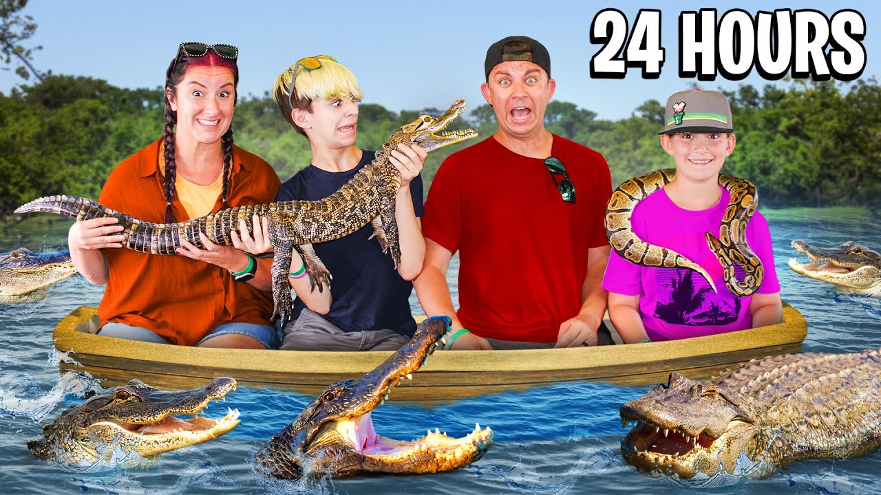 Surviving 24 Hours Surrounded by Alligators - YouTube