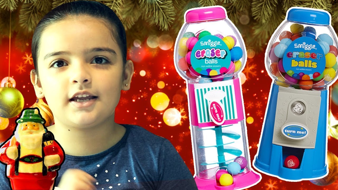 Santa Surprise Toy | Smiggle Eraser ball Toy Review | Learn Color With ...