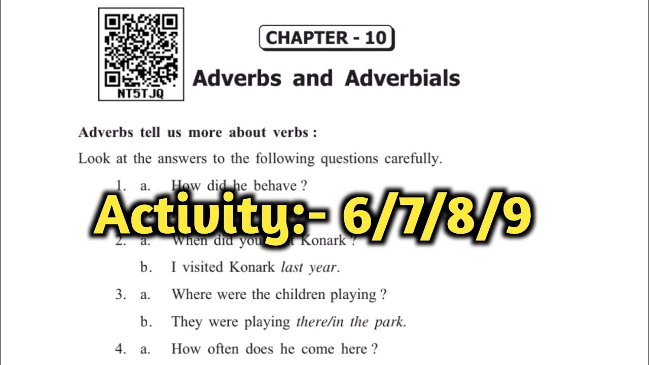 9th grammar chapter 10 activity 6/7/8/9 answer adverb and adverbials ...