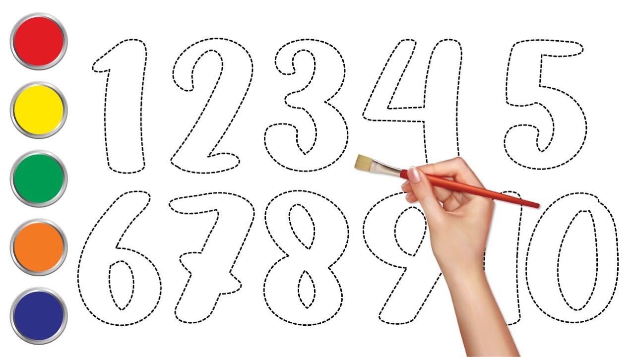 How to Draw Numbers 1 to 10 Easy Step by Step for Kids - YouTube
