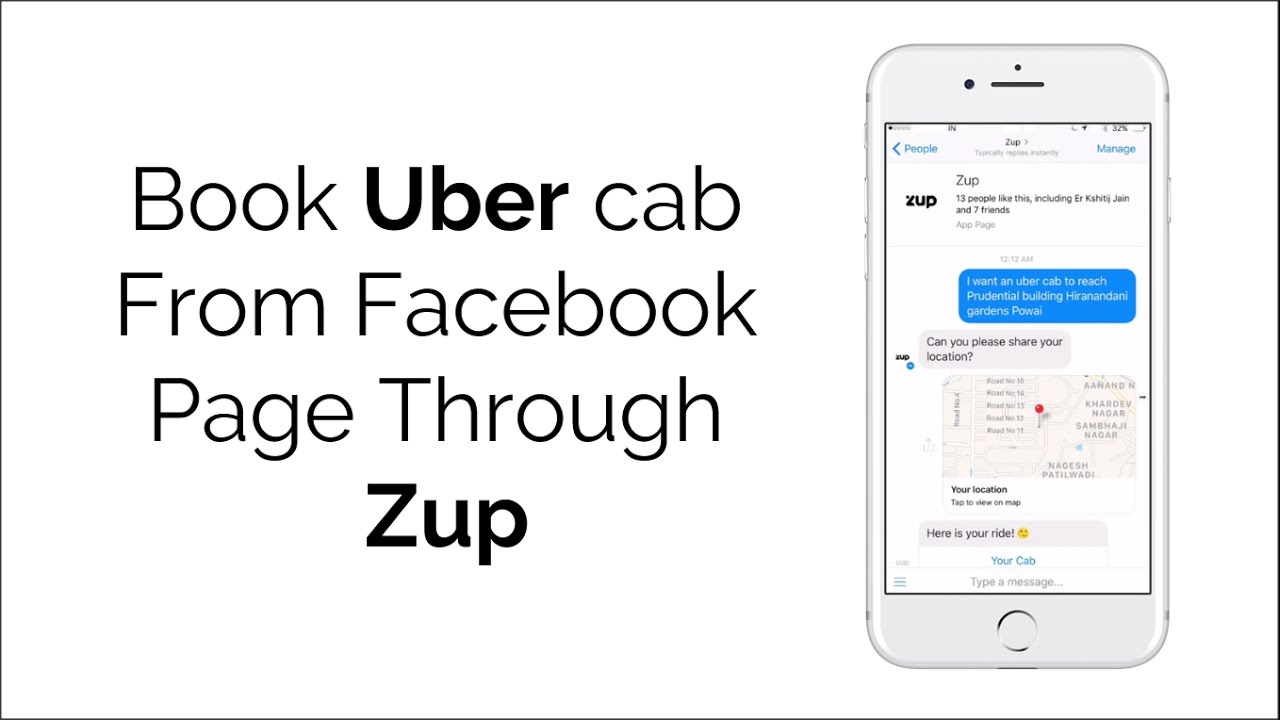 Book Uber cab from Messenger Page With Zup (No App Needed): Vivz - YouTube