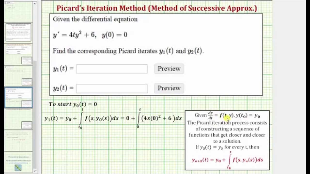 Use la iteración de Picard para aproximar una solución a un IVP (solo 2 iteraciones) - YouTube