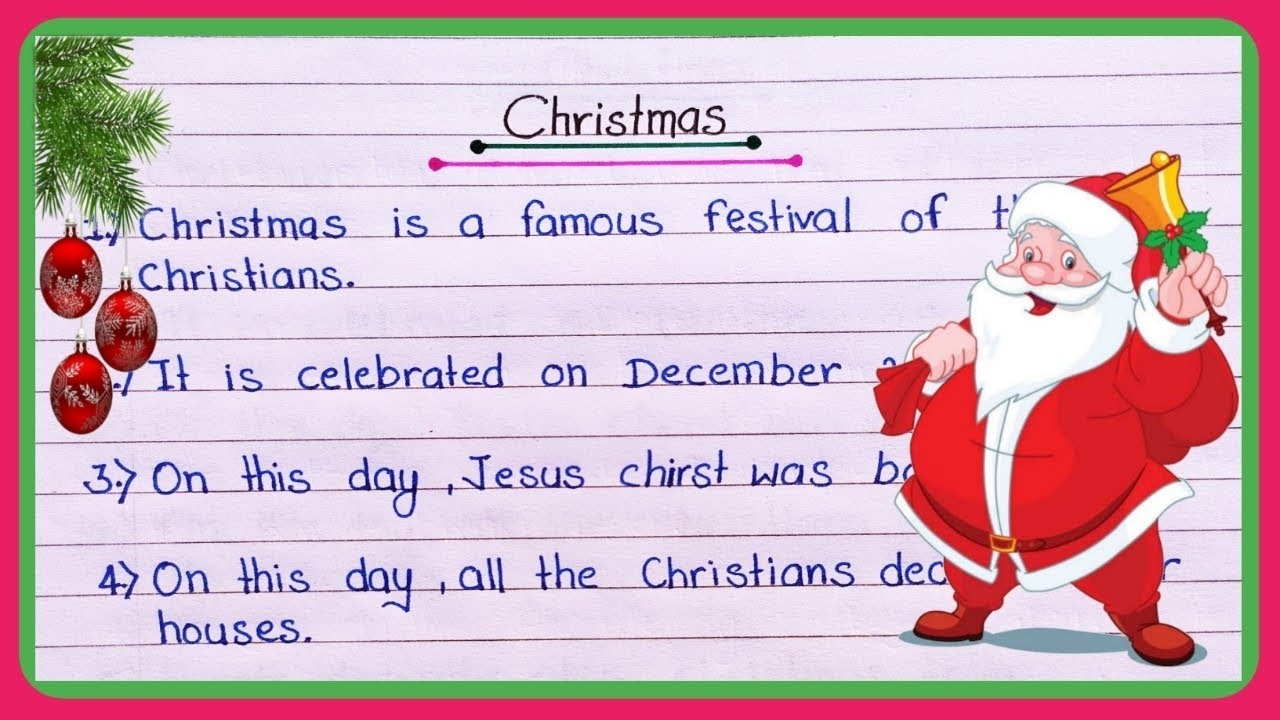 Christmas Essay 10 Lines | 10 Lines On Christmas festival In English ...