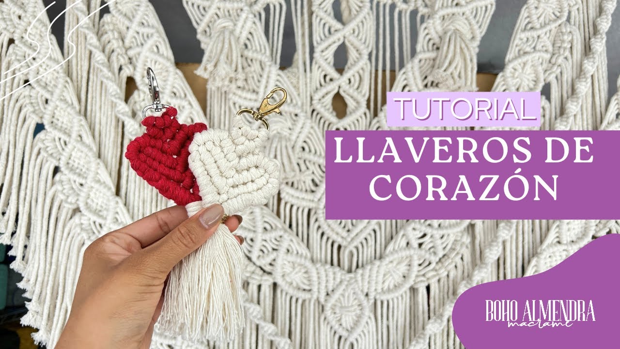 Tutorial Llavero corazón - Macramé 💜 - YouTube