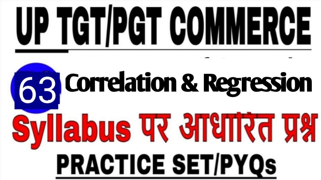 UP TGT PGT Commerce Exam // Correlation and Regression - YouTube