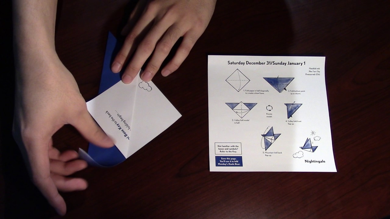 How to fold a NIGHTINGALE - Origami Day 1 (EASY) - YouTube