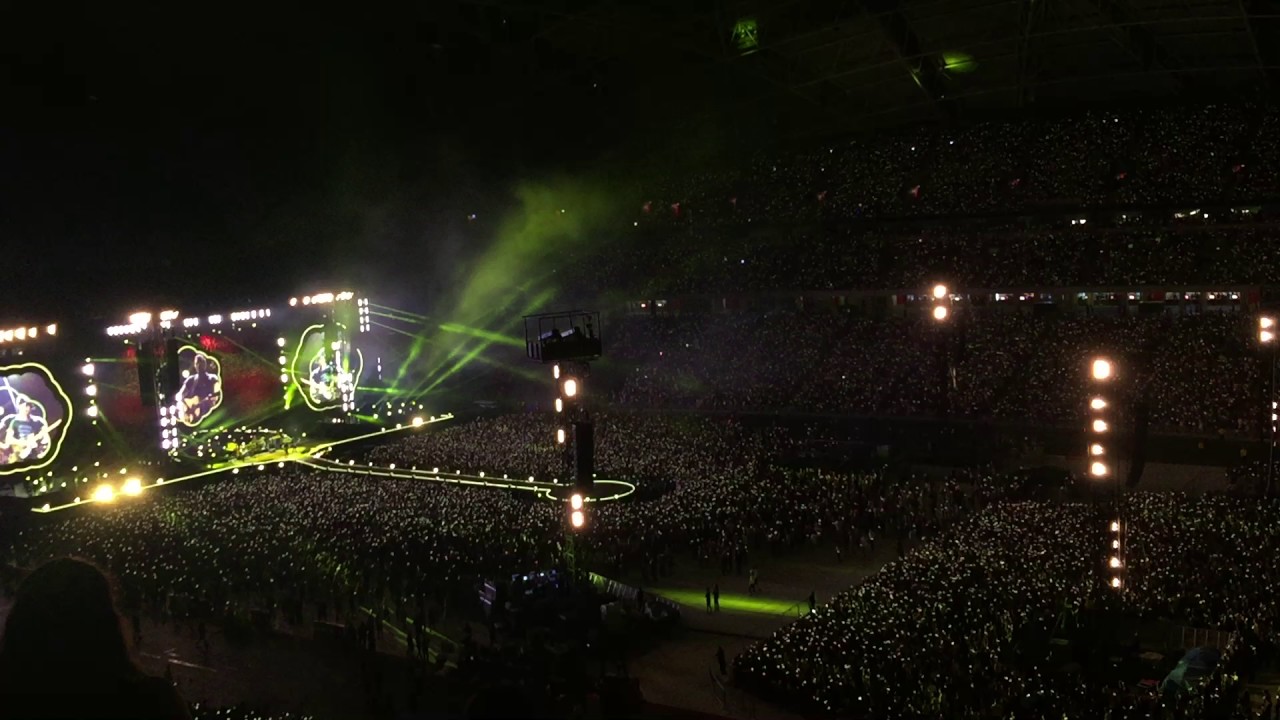 Coldplay Opening Intro + Yellow (Live in Singapore 2017 HD) - YouTube