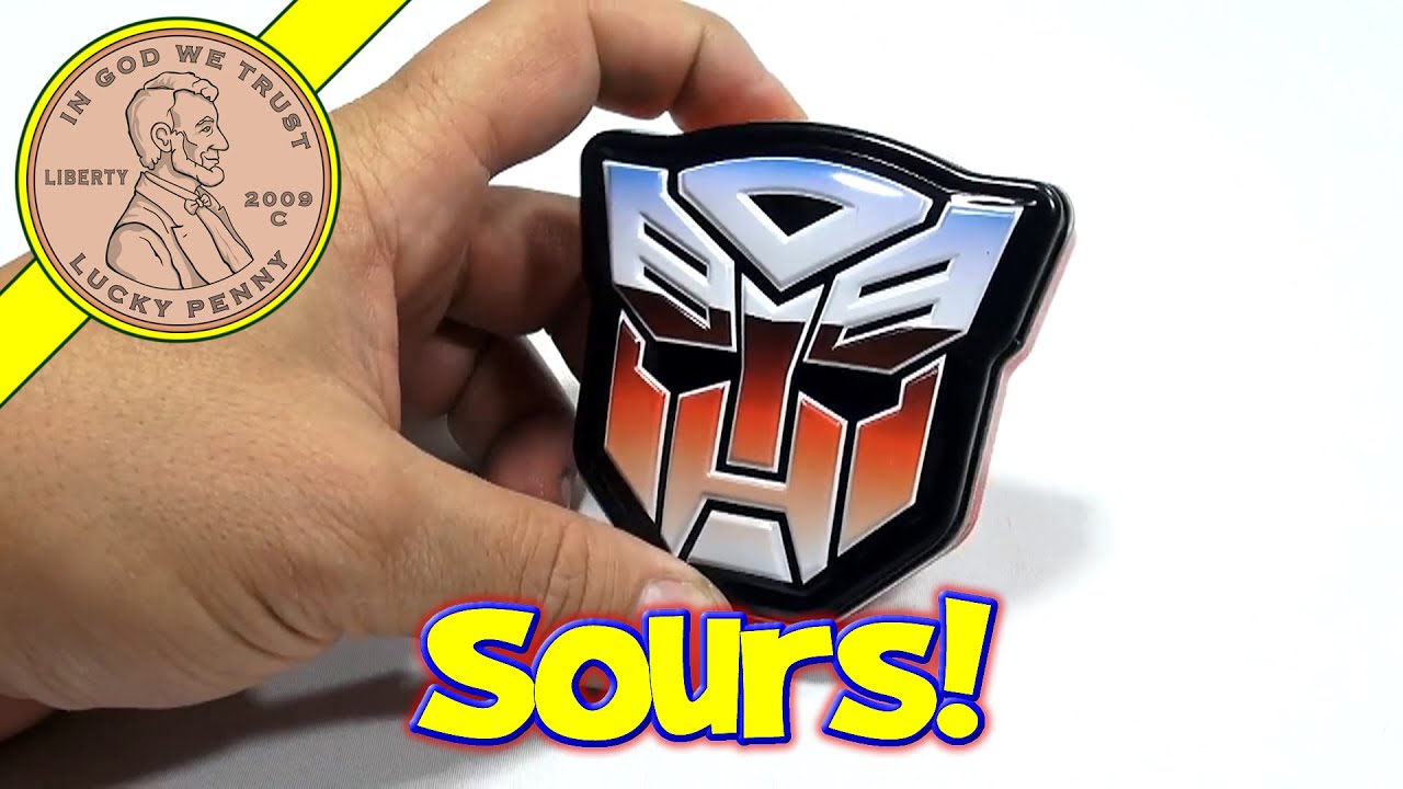 Transformers Autobot Strawberry Sours Candy Tin, Boston America - YouTube