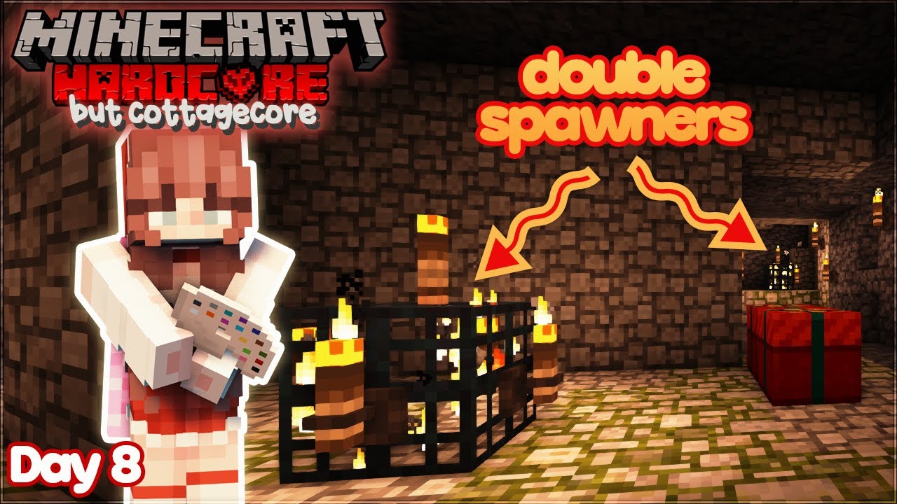 We found a DOUBLE SPAWNER! | Hardcore but Cottagecore | Stream Day 8 - YouTube