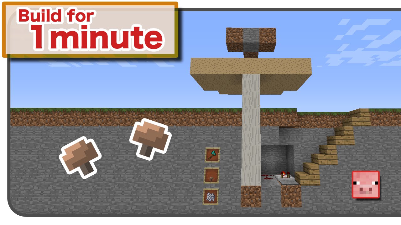 Minecraft Tutorial 1.8/1.9: One minute Mushroom Farm(Quick & Easy for ...