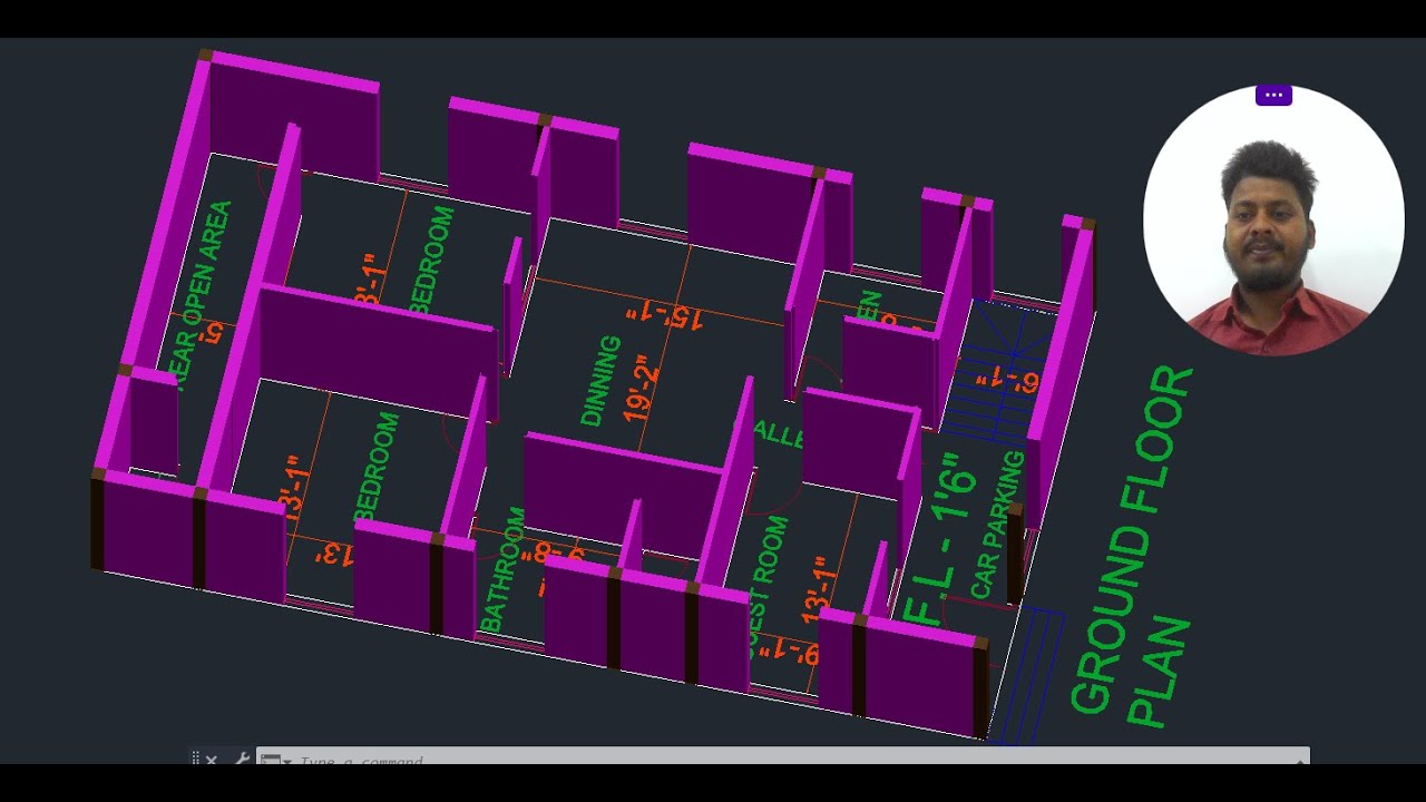 How To Use Presspull Commands In Autocad 2023 Create 3d Wall Using