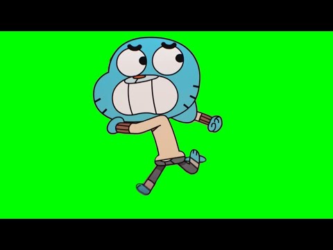 Gumball Running Green Screen