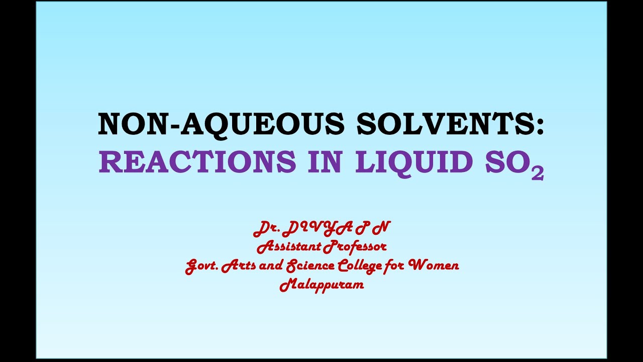 Reactions in Liquid SO2 - YouTube
