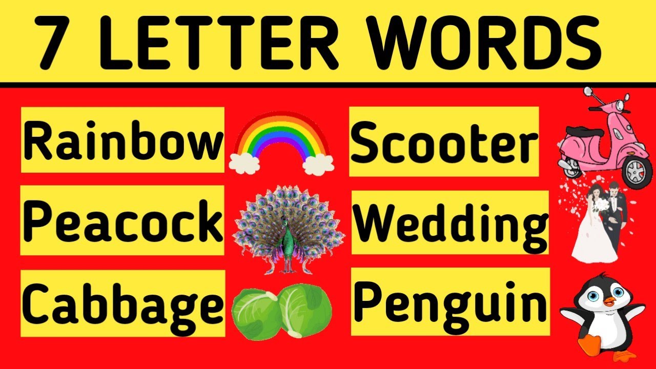 7 LETTER WORDS || SEVEN LETTER WORDS WITH SPELLING || #englishgrammar # ...