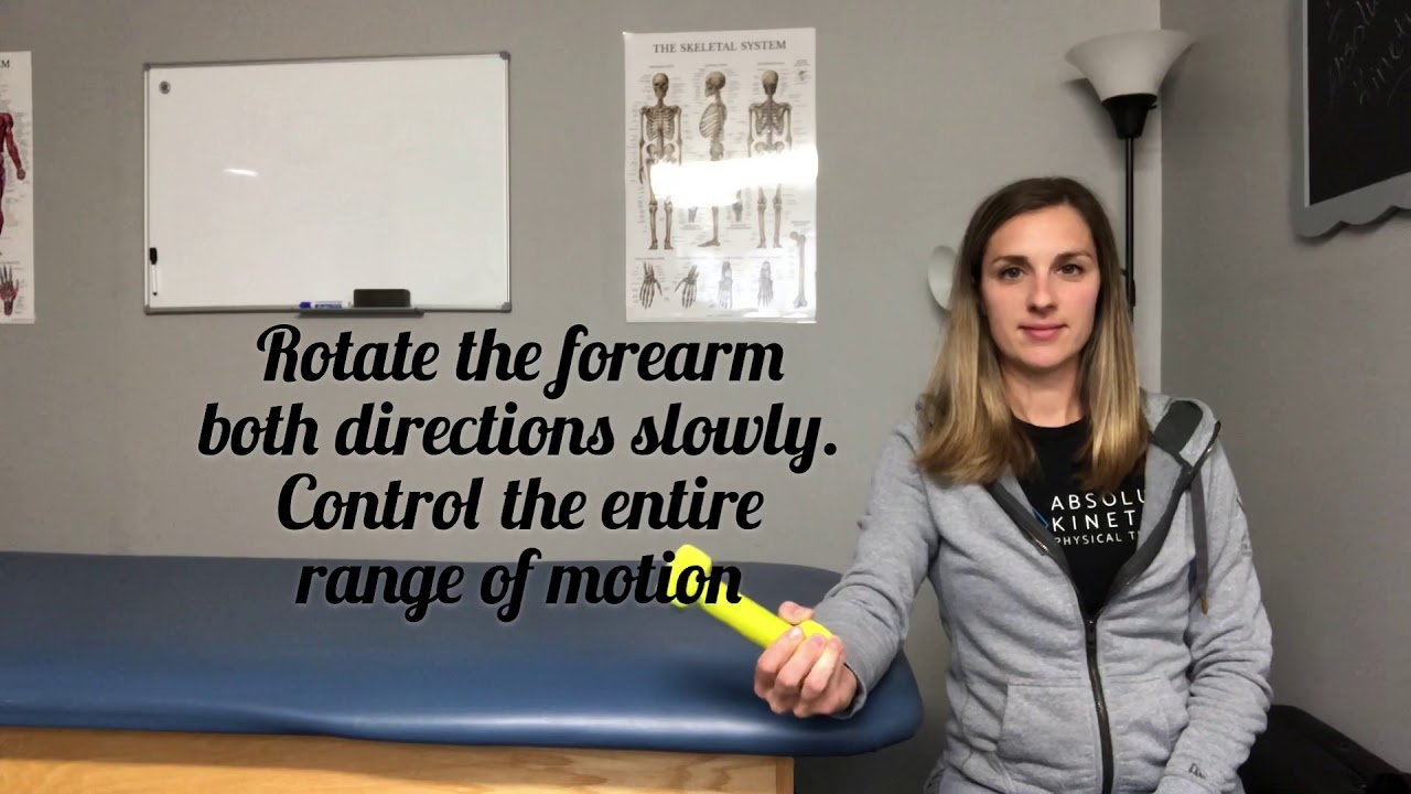 Wrist pronation/supination with dumbbell - YouTube