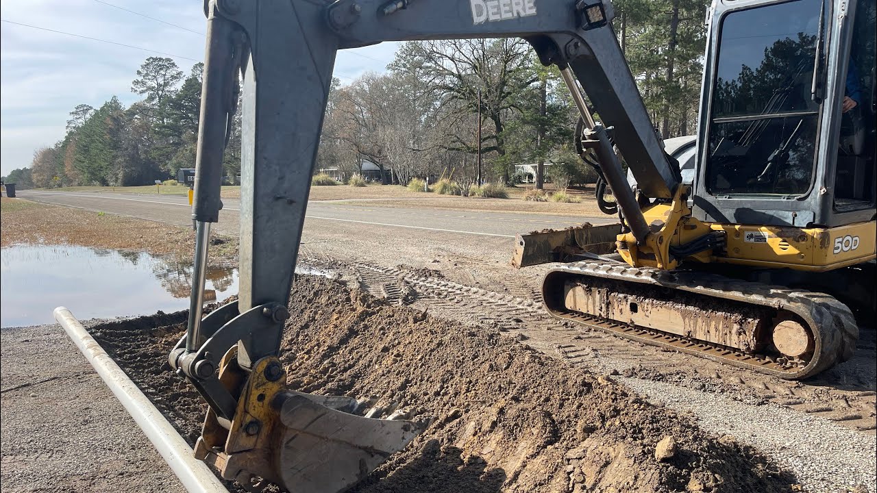 Drain pipe and ditch clean out job 1/23. - YouTube