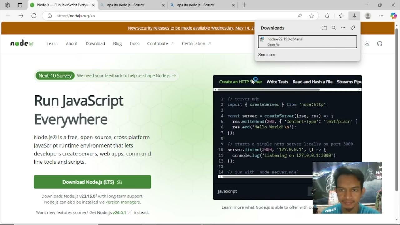 Cara Install Node js dalam 2 Menit – Langsung Siap Ngoding! - YouTube
