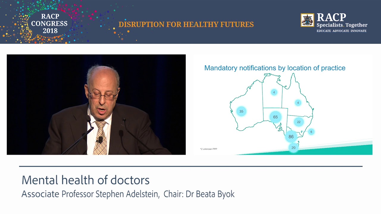 Tuesday, 15 May 2018, Mental health of doctors, Associate Professor ...