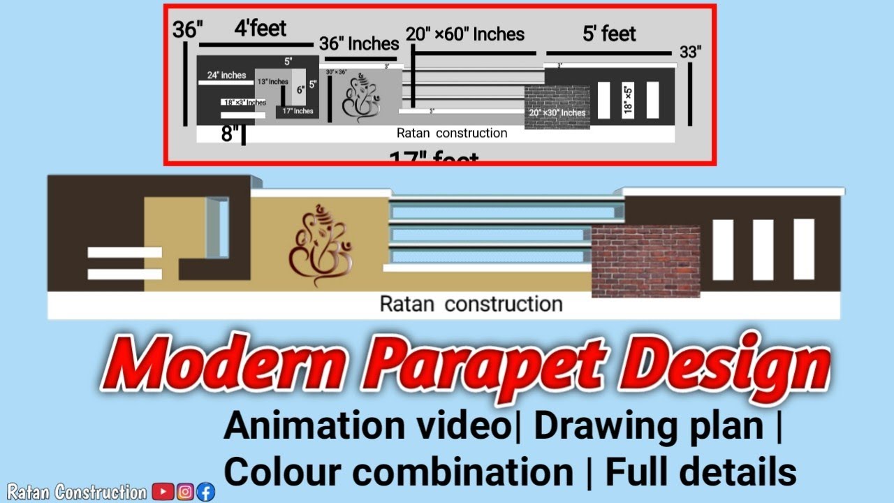 @TMConstruction Morden Parapet Wall Design || 3D parapet wall design ...