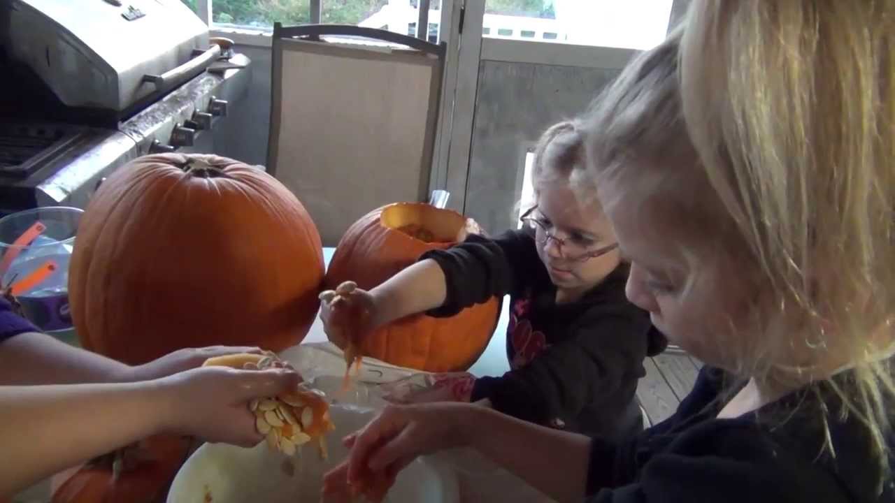 Family Carving Pumpkins - YouTube