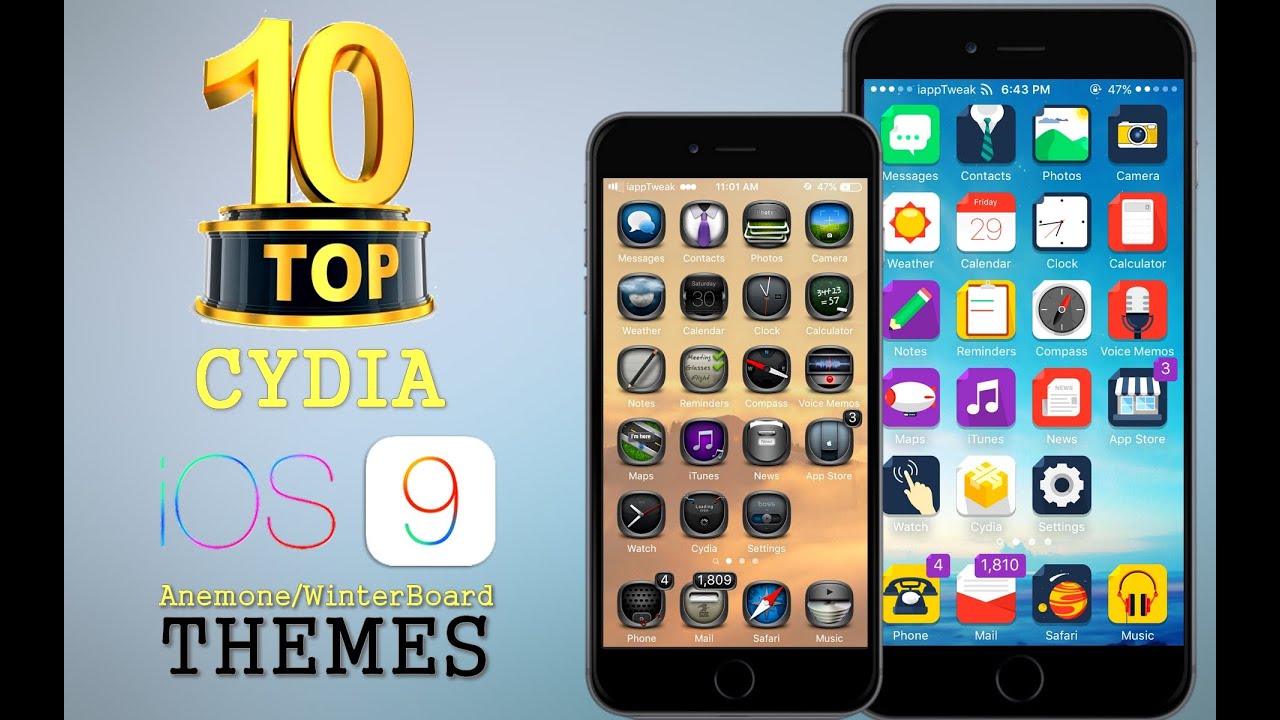 TOP 10 BRAND NEW Cydia Themes For iOS 9/9.0.2/9.1 – Part 7 - YouTube