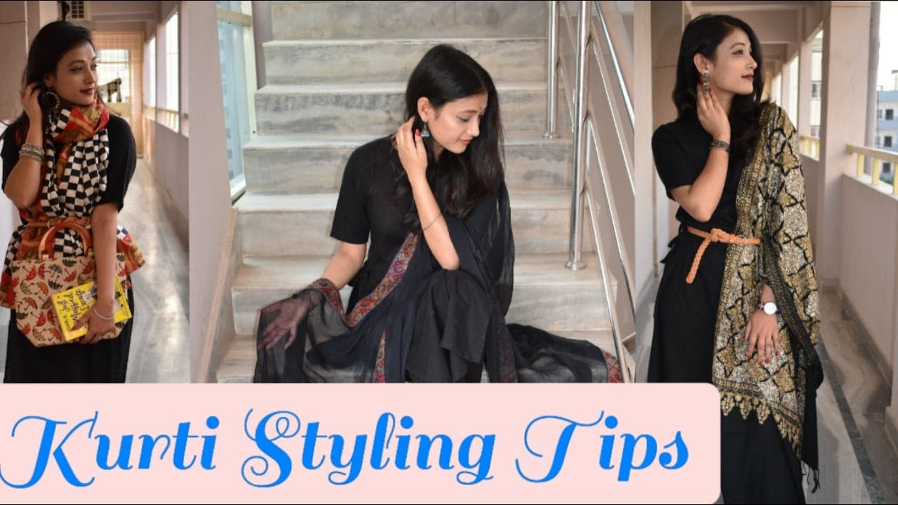 || How To Style a Black Kurti || 8 Different Styling Tips || Indian ...