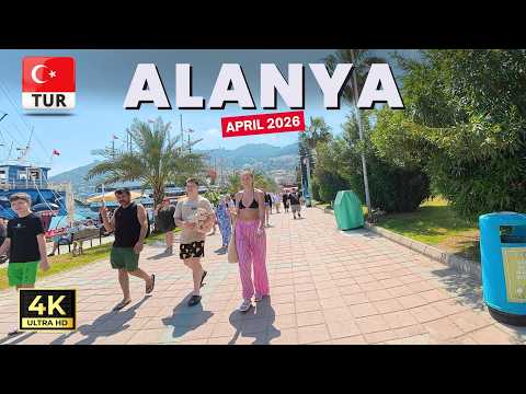 Alanya Turkey 4K Walking Tour Harbour & Red Tower | Antalya Turkiye | April  2026