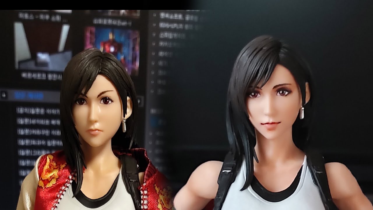 Makeup for play arts ActionFigure -Tifa Lockhart 플레이아츠 티파를 리터치 - YouTube