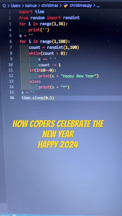 Love Coding ♥♥ Happy New Year 2024 using Python #coding #programming #shorts - YouTube
