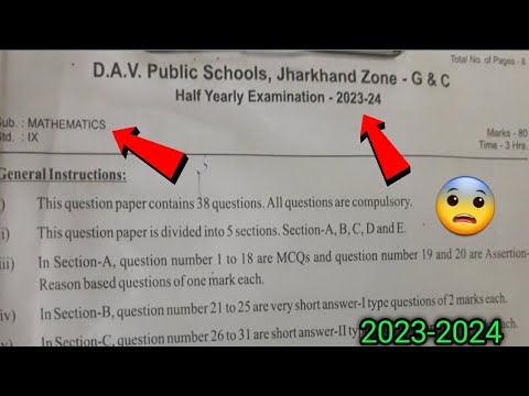 Dav class 9 Half yearly questions paper ||2023-2024|| Harshit - YouTube