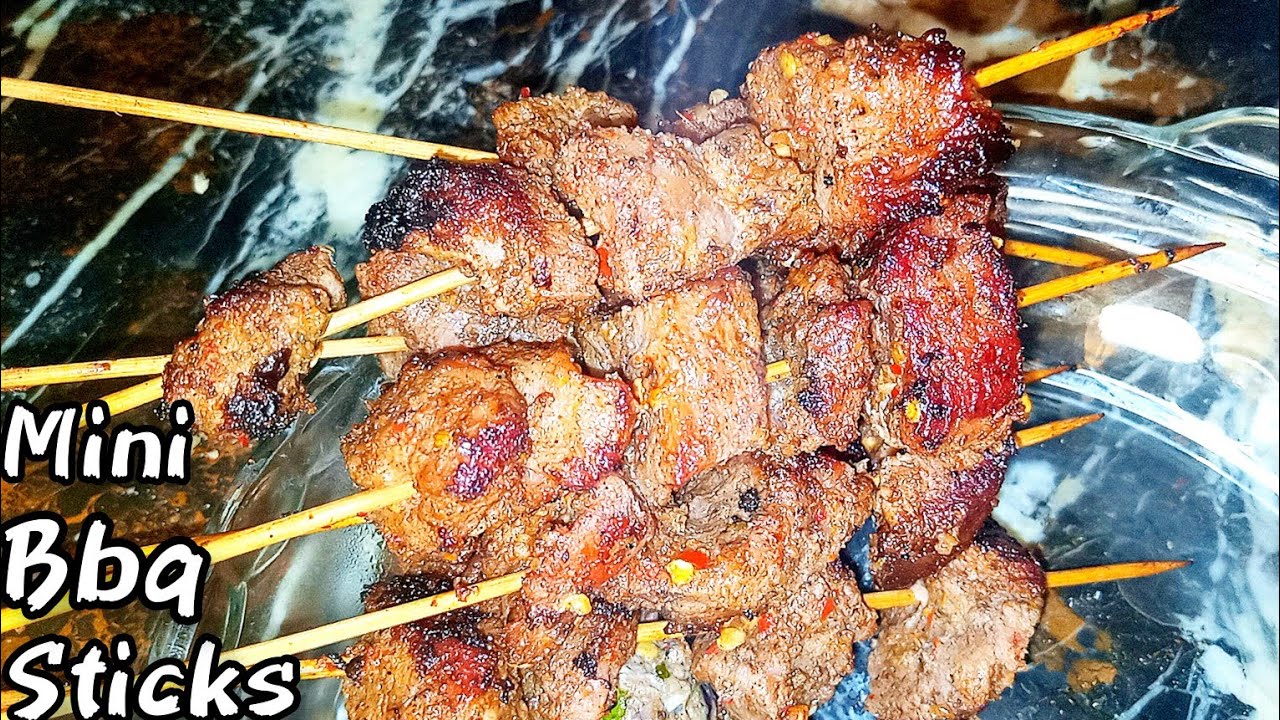 Mini Bbq sticks recipe |beef skewers |beef boti sticks recipe by Sam's ...